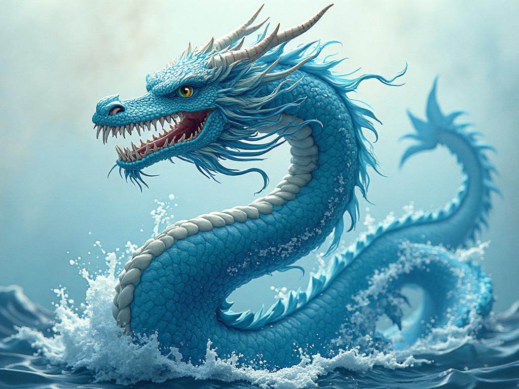 Logo SEAART.AI avec dragon d'eau et mer