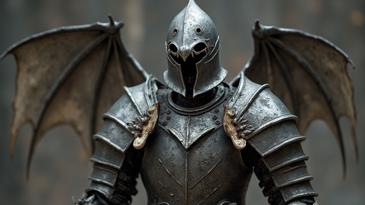Dragon-Inspired Armor with Winged Helm