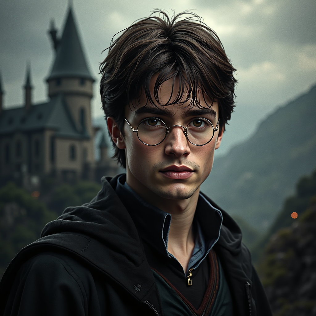 Medieval Harry Potter Portrait with Castle
