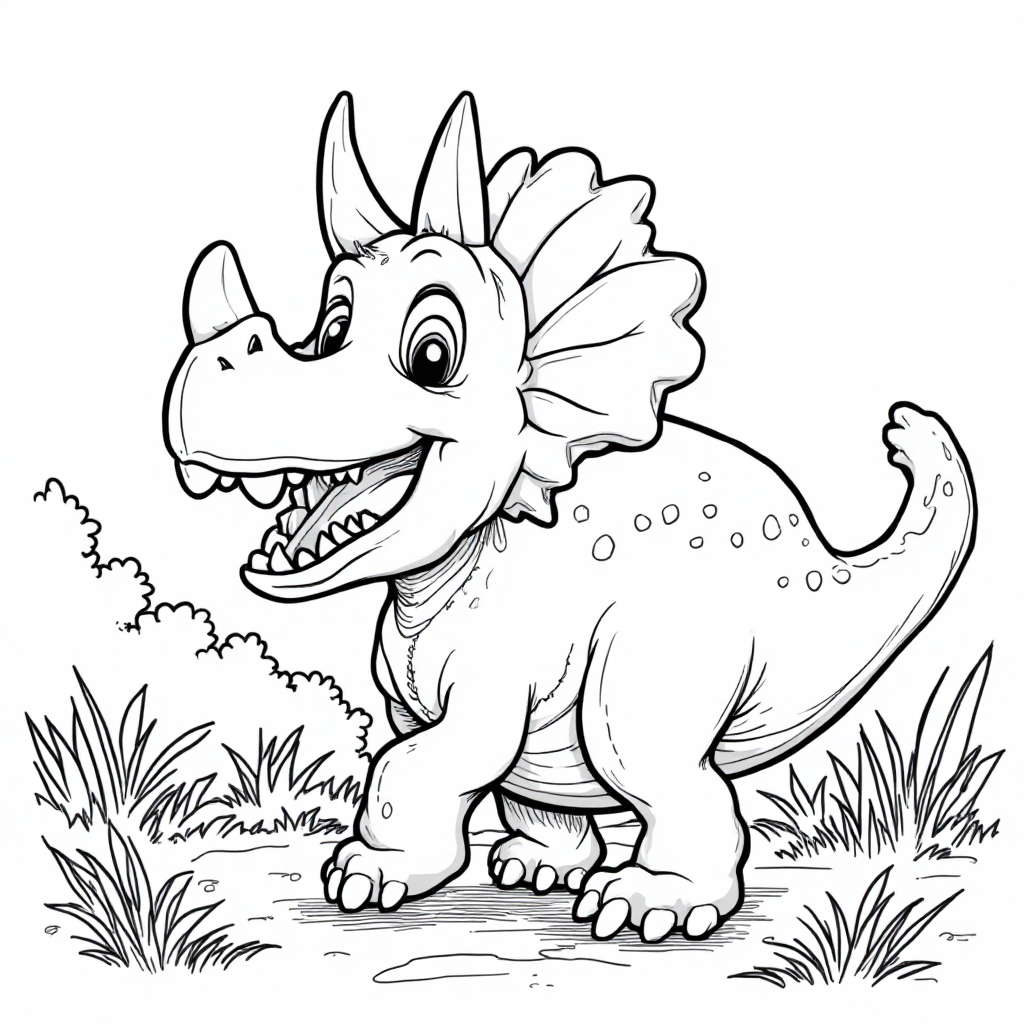Triceratops Coloring Page for Kids