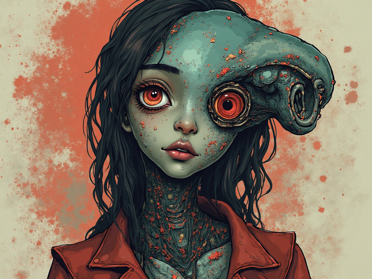 Half Girl Half Alien Art